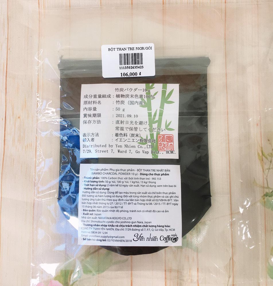 Bột Than Tre Hoạt Tính 100gr - Siêu Thị Ngành Bánh - dungculambanh.com.vn